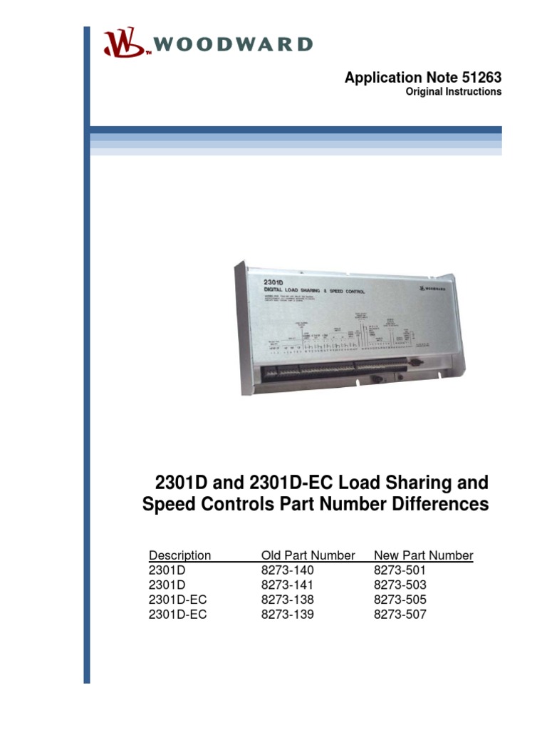2301D and 2301D-EC Load Sharing and Speed Controls Part Number ...