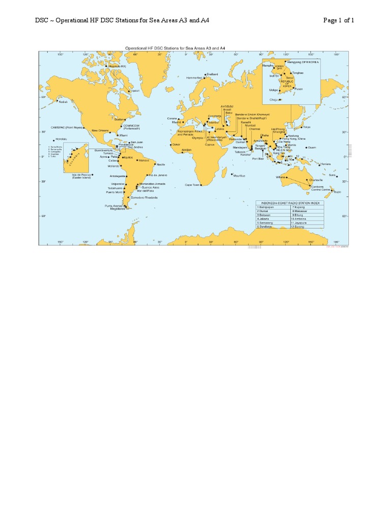 DSC Operational HF DSC Stations For Sea Areas A3 and A4 | PDF