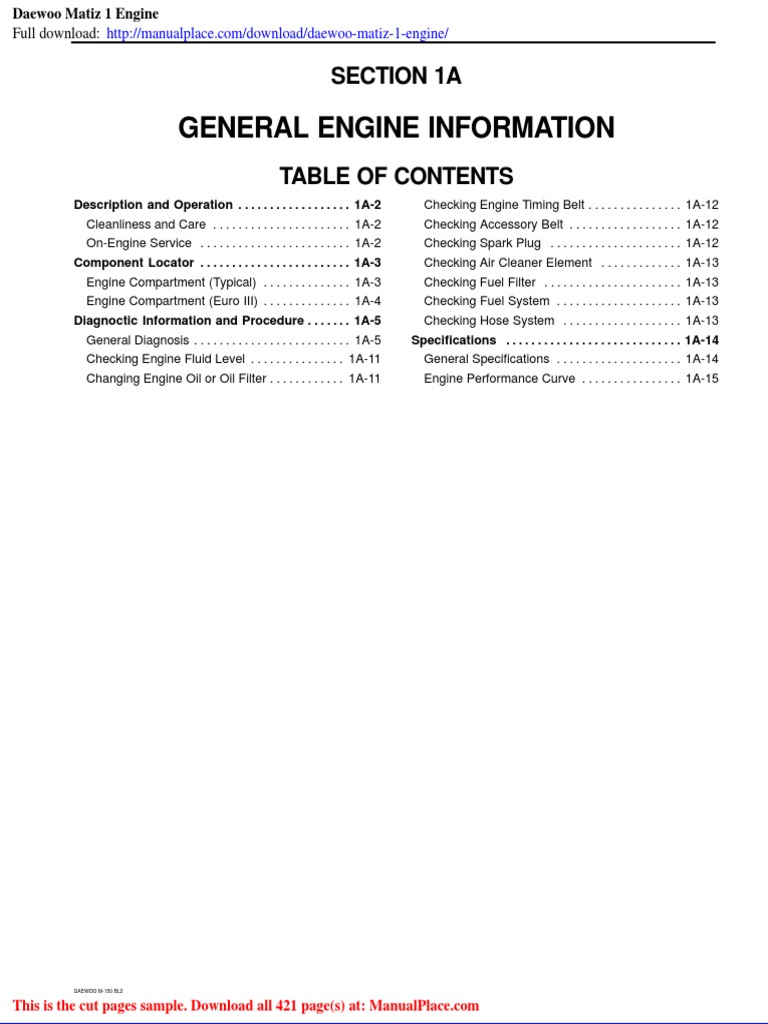 Daewoo Matiz 1 Engine | PDF | Engines | Mechanical Engineering