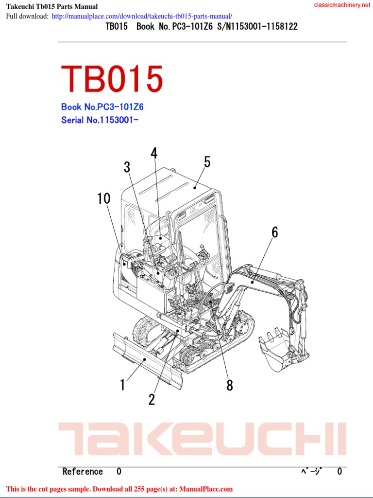 Takeuchi TB015 Parts Manual PDF | PDF | Washer (Hardware) | Tools