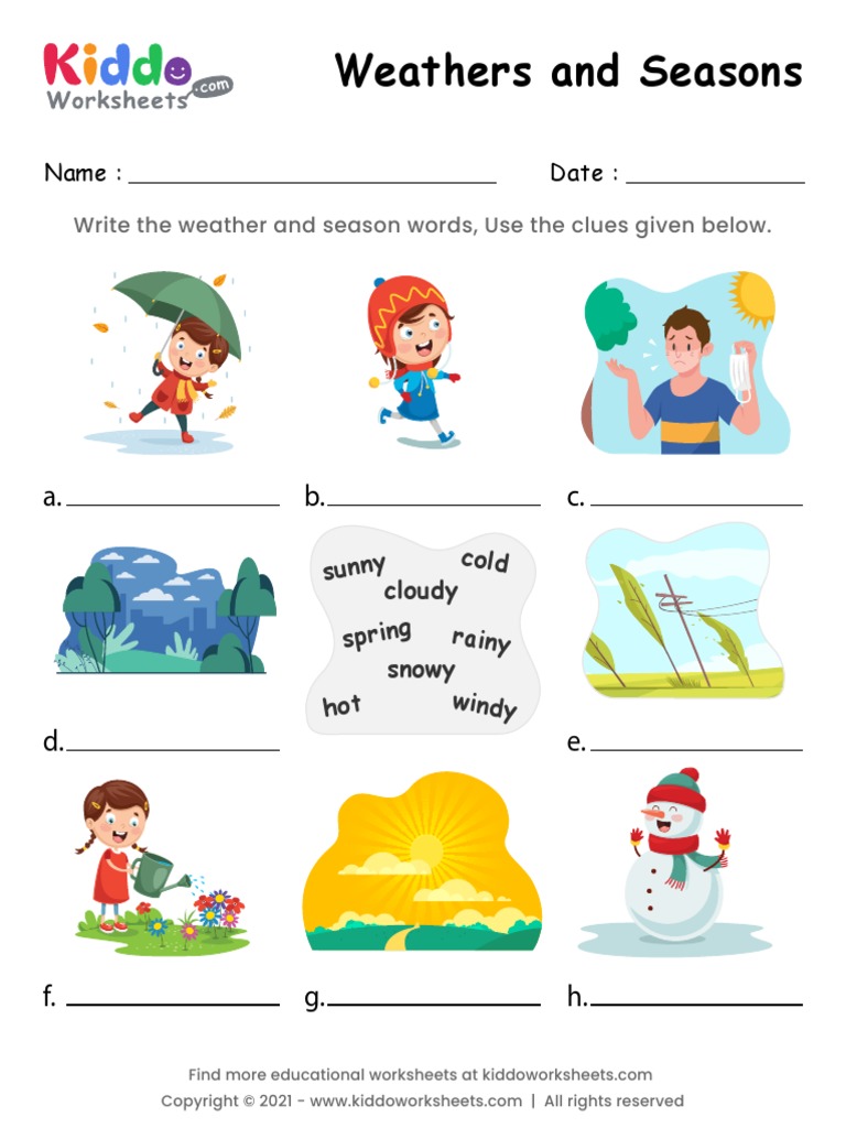 Weathers and Seasons Worksheet | PDF