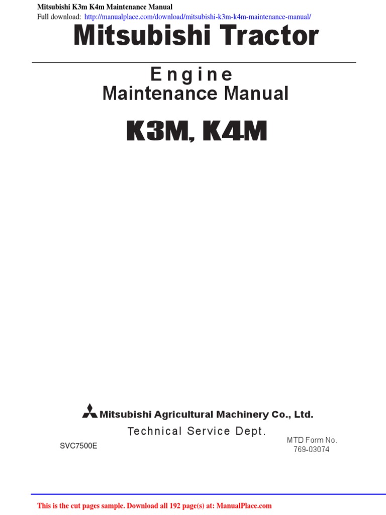 Mitsubishi k3m k4m Maintenance Manual | PDF | Business