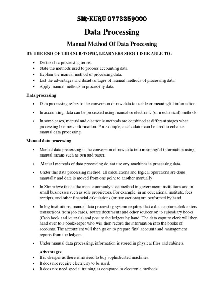 Data Processing Methods | PDF