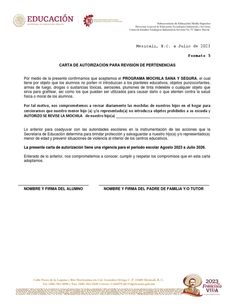 Revision Pertenencias Cetis 75 | PDF