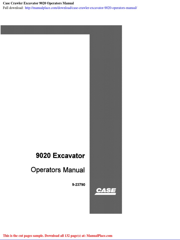 Case Crawler Excavator 9020 Operators Manual | PDF | Computers ...