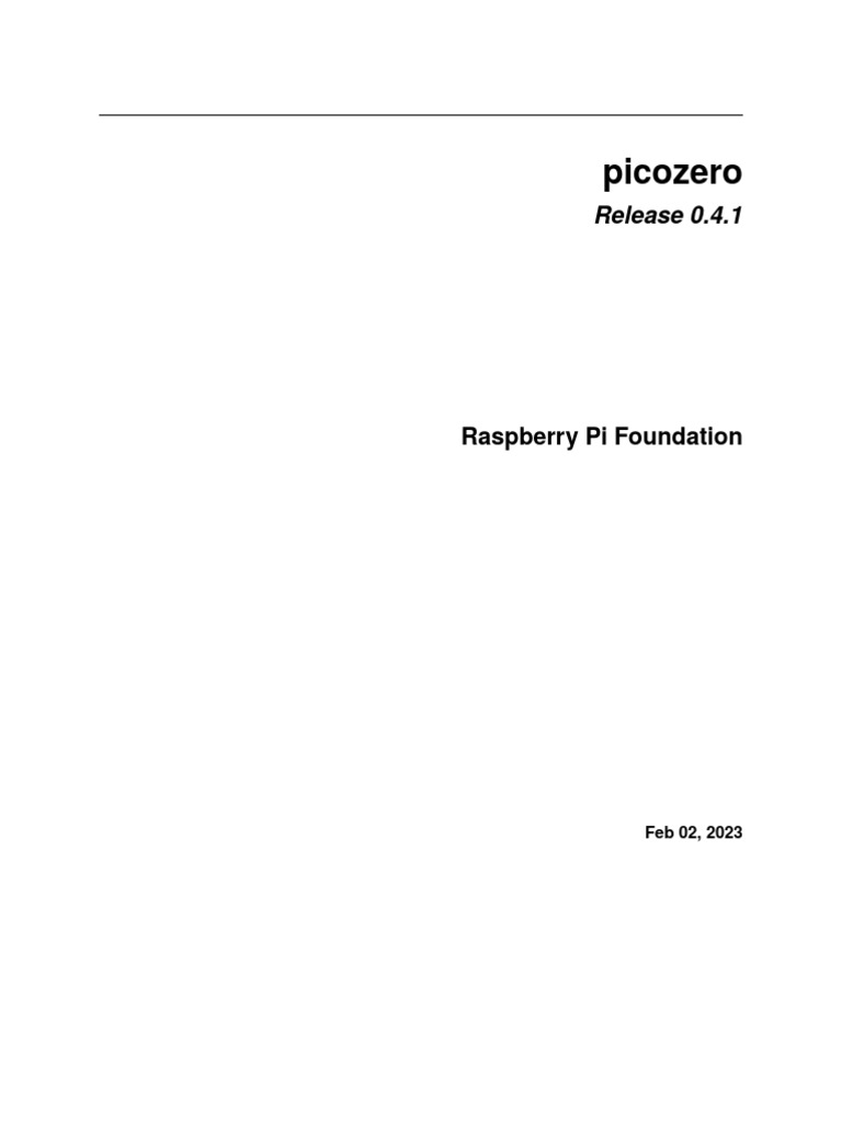 Picozero Readthedocs Io En Latest Pdf Parameter Computer Programming Computer Engineering