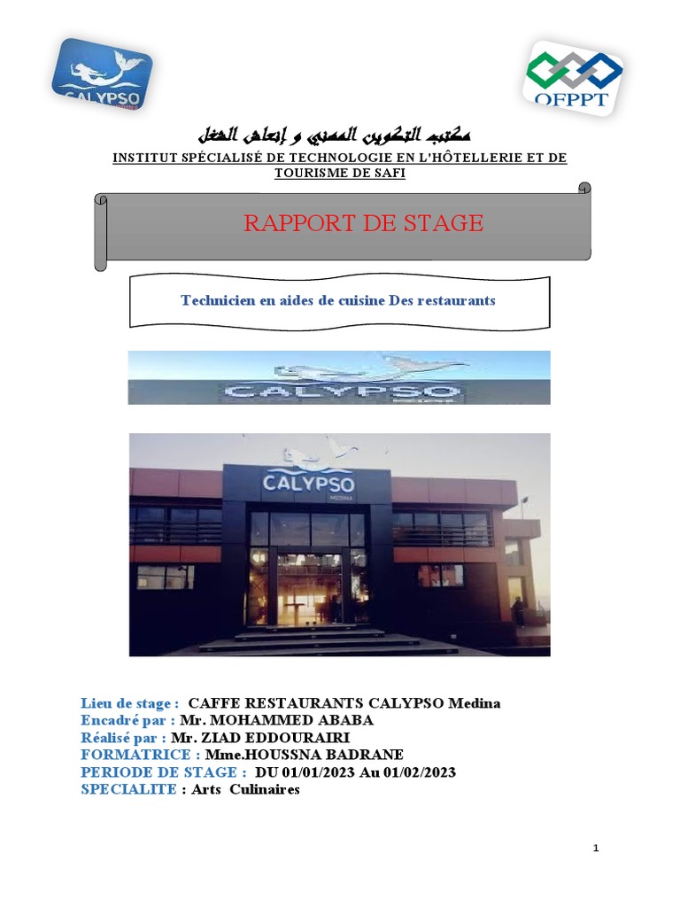 Rapport de Stage Calypso Ziad AC 101 | PDF
