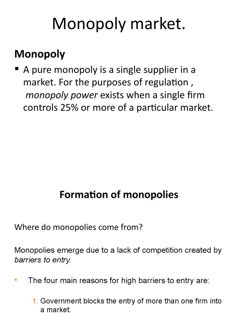 Monopoly Market-Notes | PDF | Monopoly | Perfect Competition