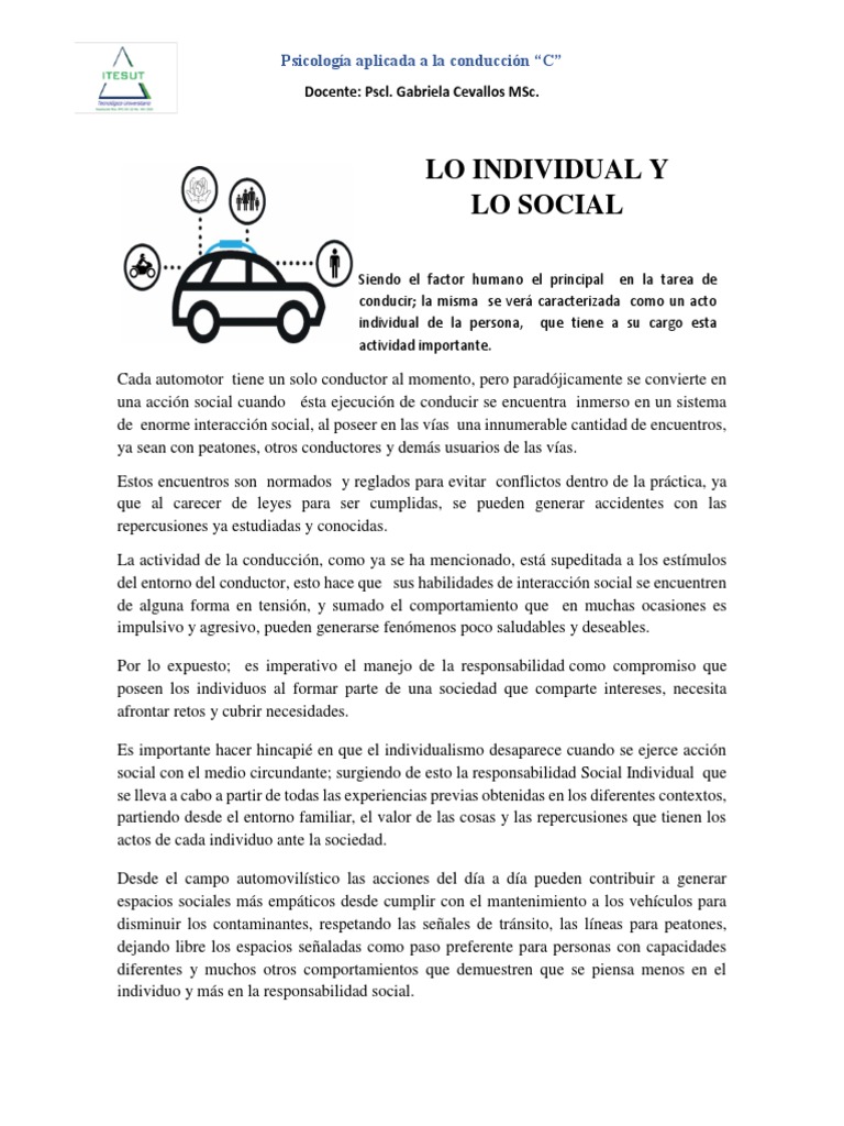 Lo Individual y Lo Social | PDF