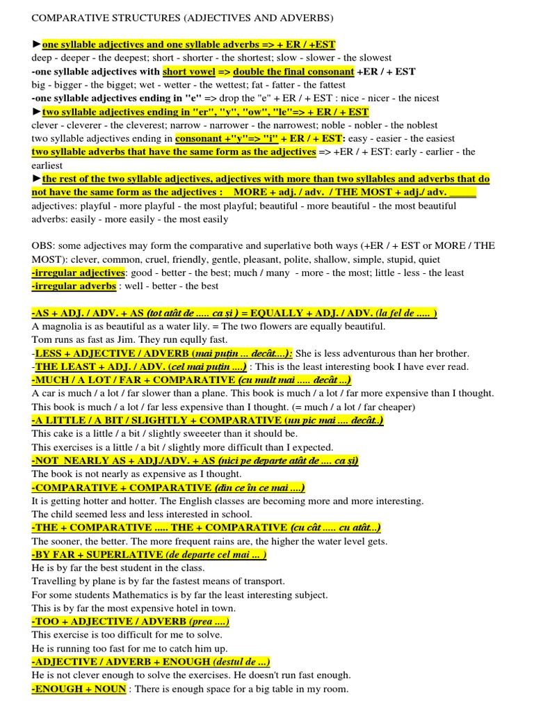 Gramatica Fise Comparative Structures | PDF | Language Arts & Discipline