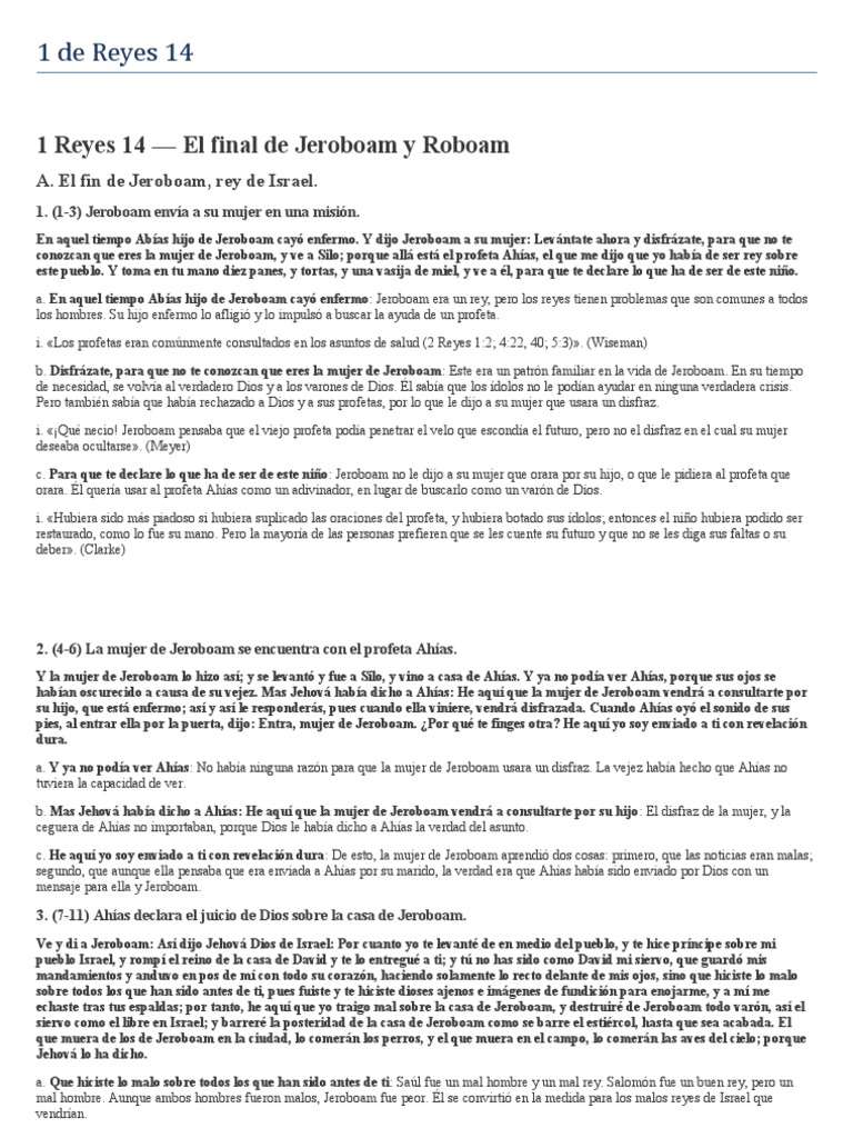 1 de Reyes 14 | PDF | Solomons | Creencia religiosa y doctrina