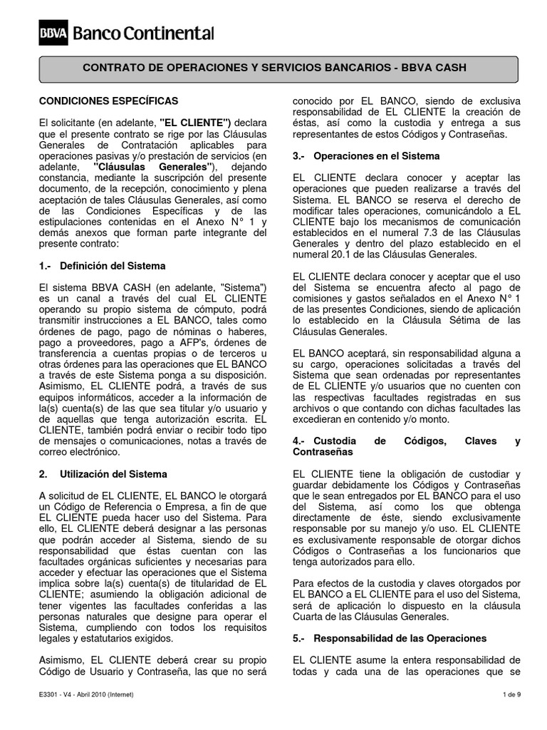 Contrato Financiero Bbva | PDF