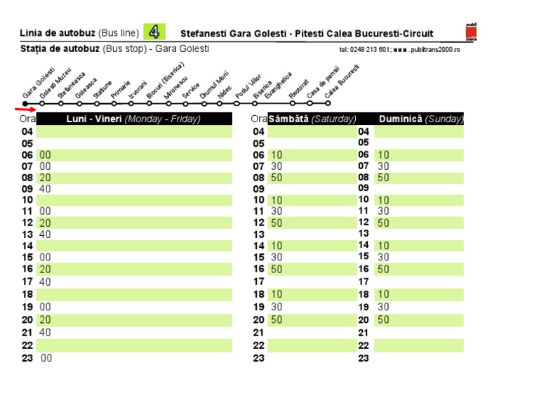 Linia 4 Gara Golesti | PDF
