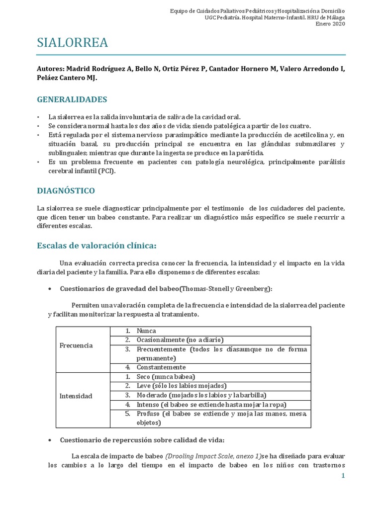 SIALORREA | PDF | Salud y bienestar | Ciencia y matemáticas