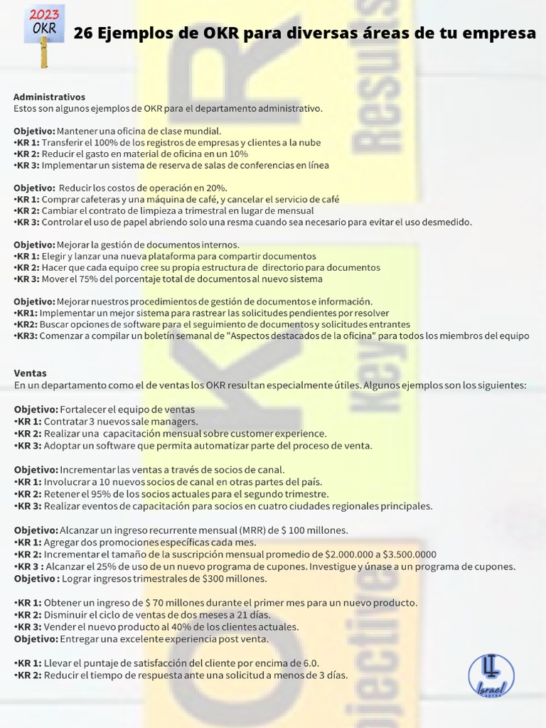 Ejemplos OKR | PDF