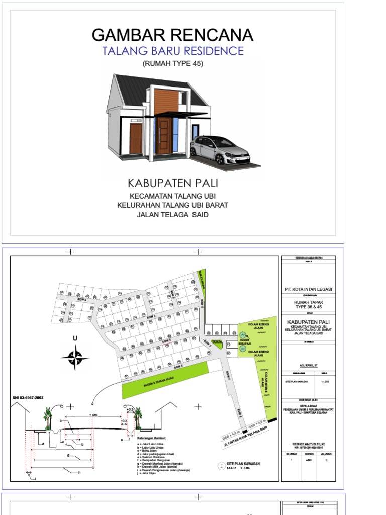 Gambar Kerja Type 45 TBR Site & Blok Plan Okt. 2022 | PDF