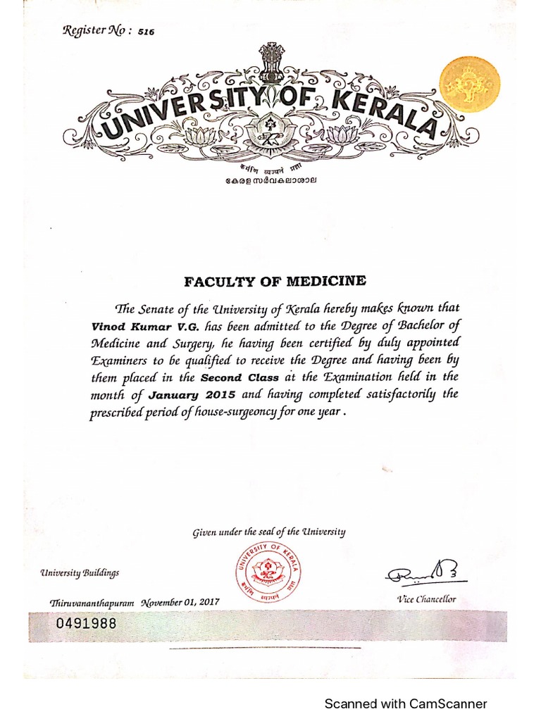 MBBD Degree Certificate | PDF