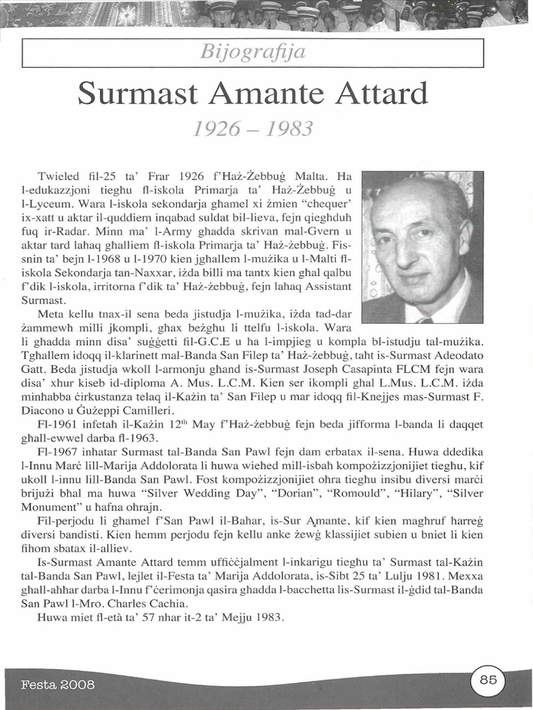 Surmast Amante Attard 1926 1983 | PDF
