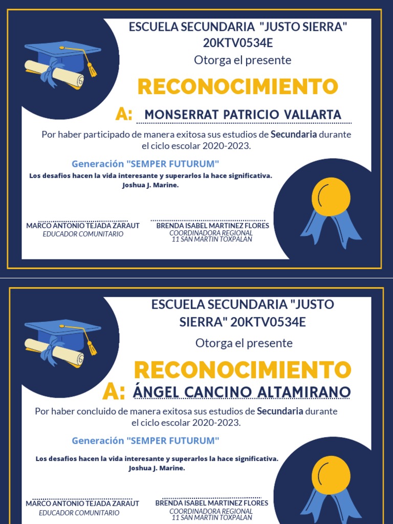 Reconocimientos Académicos 2020-2023 | PDF | Familia | Desarrollo humano