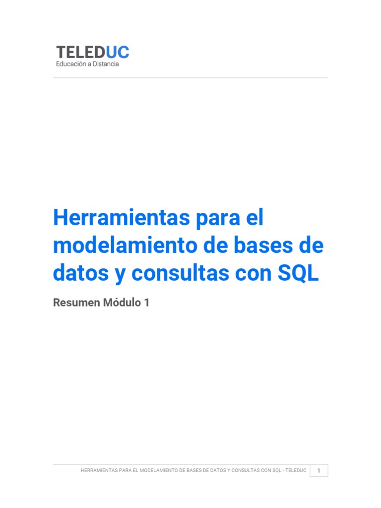 M1 Resumen | PDF | Bases de datos | Base de datos relacional