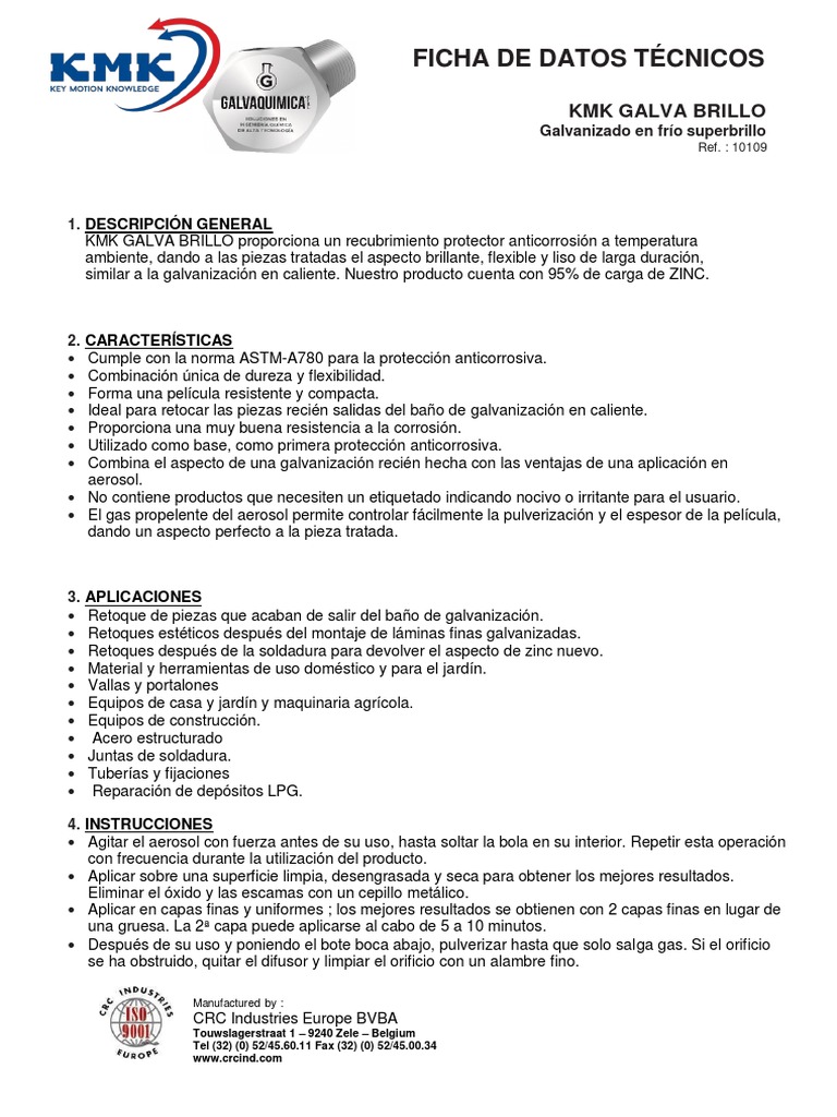 HT-KMK Galva Brillo | PDF | Materiales | Sector secundario de la economía