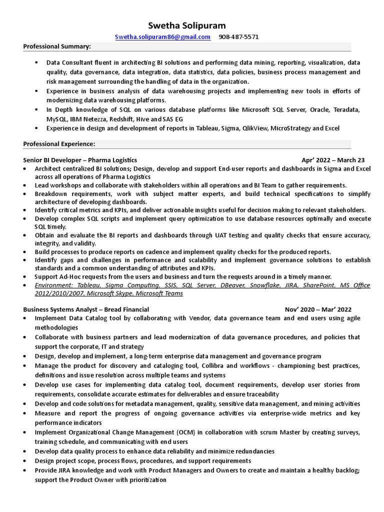 Swetha Solipuram Resume | PDF