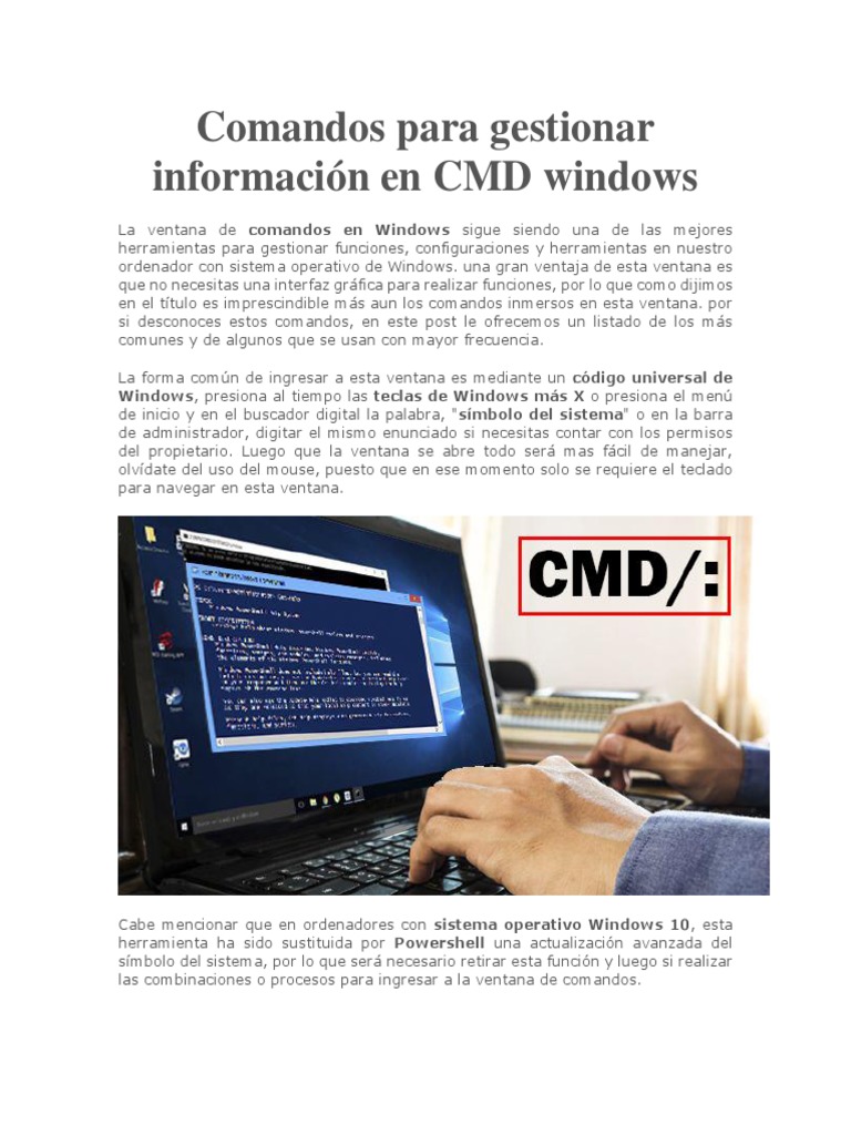 Comandos CMD esenciales en Windows | PDF