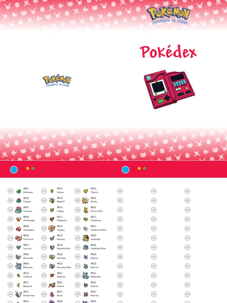 Pokédex Checklist Impresión | PDF