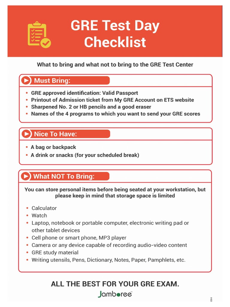 GRE Checklist | PDF