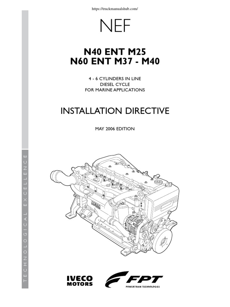 IVECO NEF N60-ENT-M37 - Installation Directive Manual | PDF | Pump | Engines