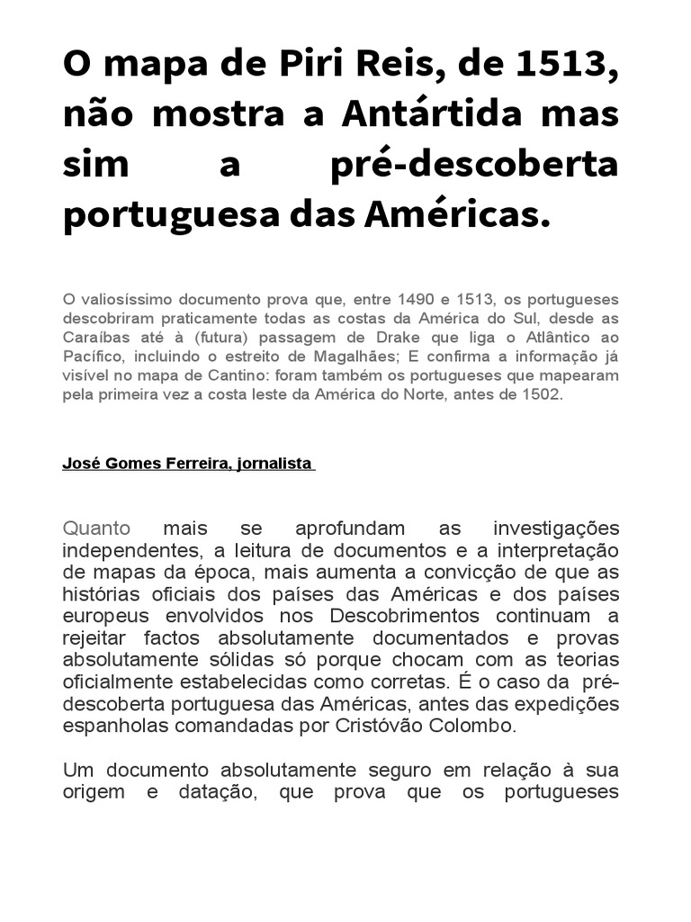 A Explicação Completa Do Mapa de Piri Reis | PDF