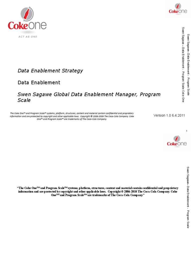 Coke One Data Enablement Strategy | PDF | Data | Data Model Coke One Data Enablement Strategy | PDF | Data | Data Model