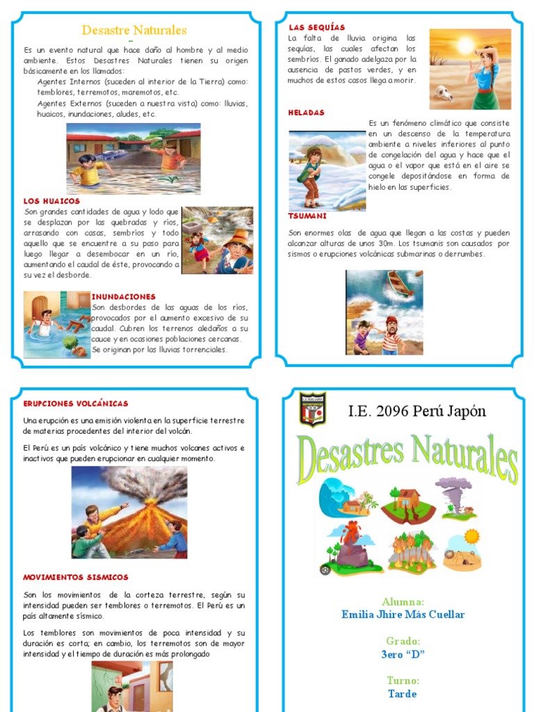 Diptico DESASTRES NATURALES | PDF | Temblores | Volcán Diptico DESASTRES NATURALES | PDF | Temblores | Volcán