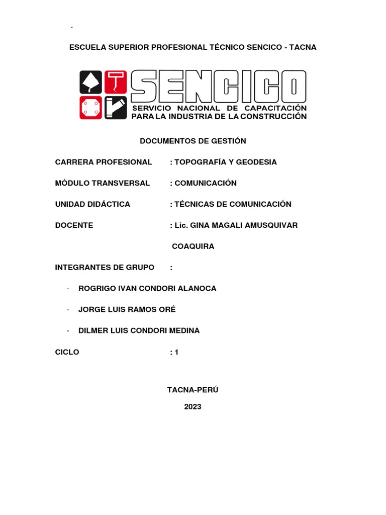 Documentos de Gestión - Oficial | PDF | Tiempo de trabajo