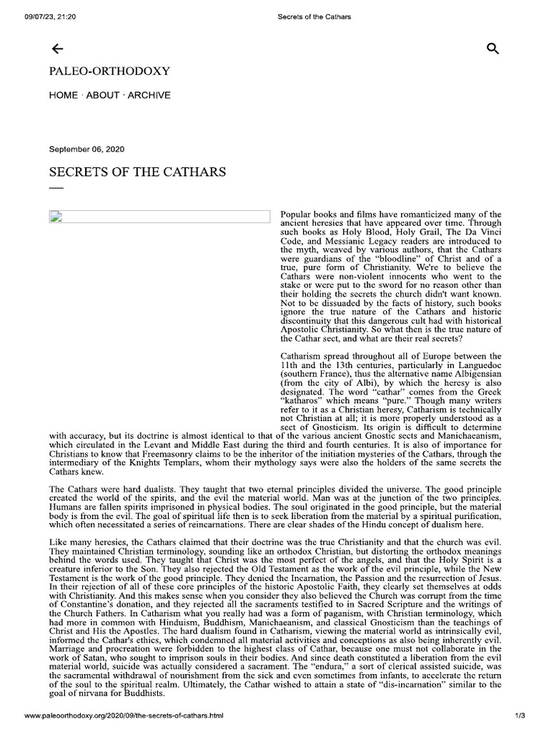 SECRETS OF THE CATHARS | PDF