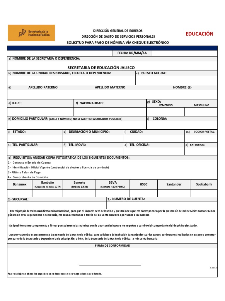 Formato Pago Electronico 2022 | PDF