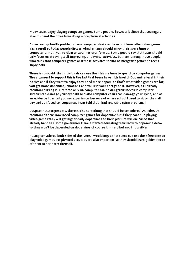 Many Teens Enjoy Playing Computer Games | PDF