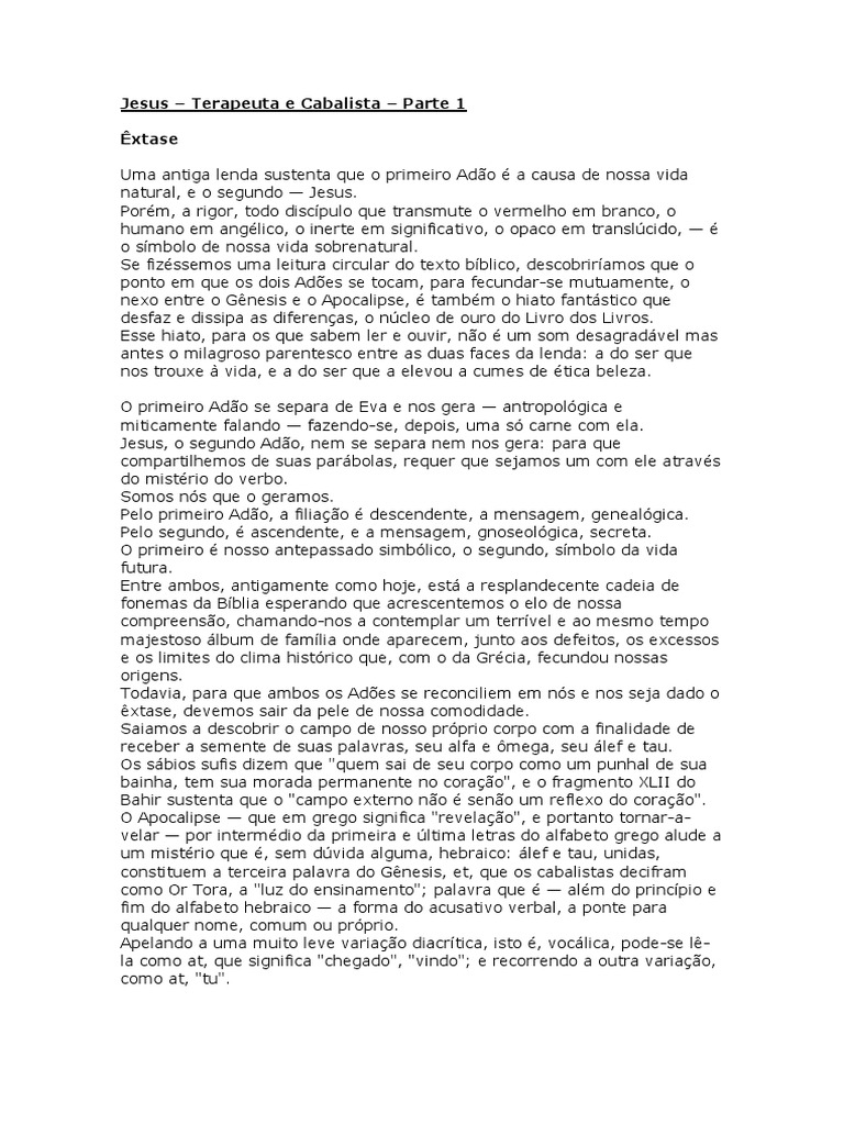 Jesus: Terapeuta e Cabalista | PDF | Cabala | Imortalidade