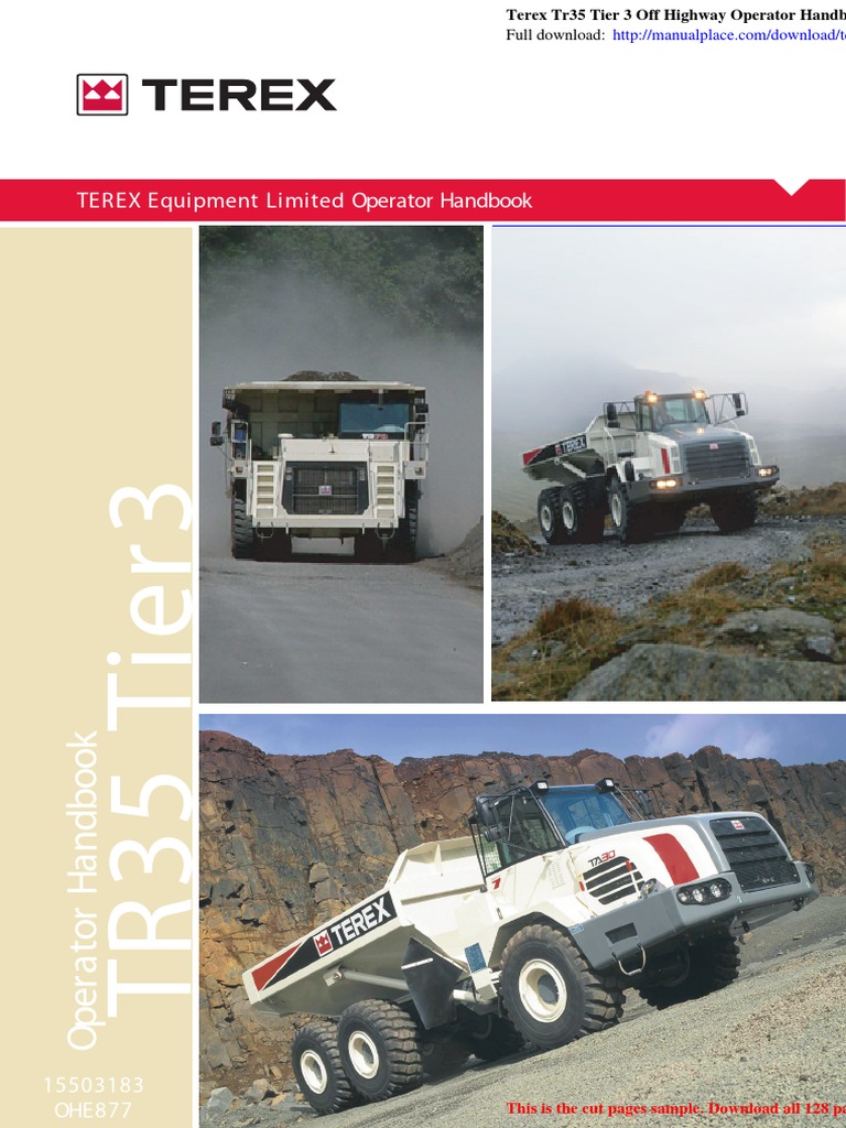 Terex Tr35 Tier 3 Off Highway Operator Handbook | PDF | Fax