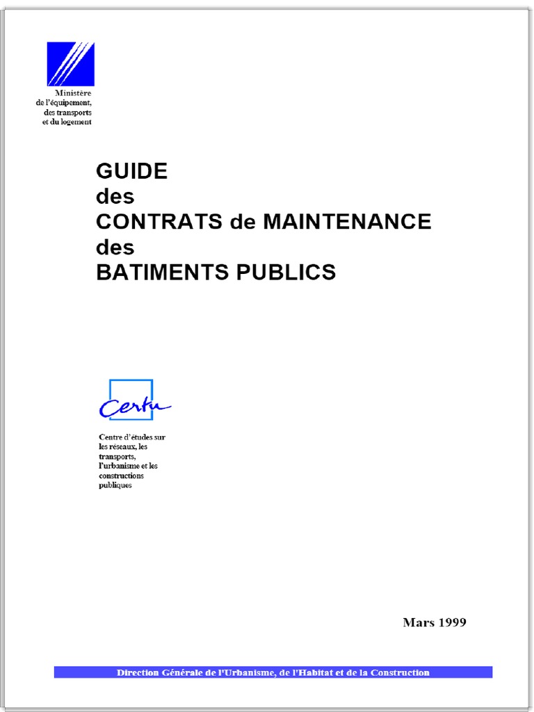 GUIDE Des CONTRATS de MAINTENANCE Des BATIMENTS PUBLICS - PDF | PDF