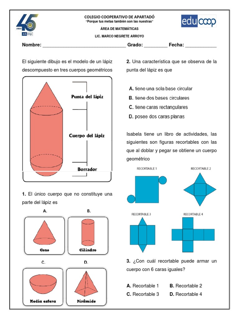 Ev Figuras Tridimensionales | PDF | Geometría | Formas geométricas