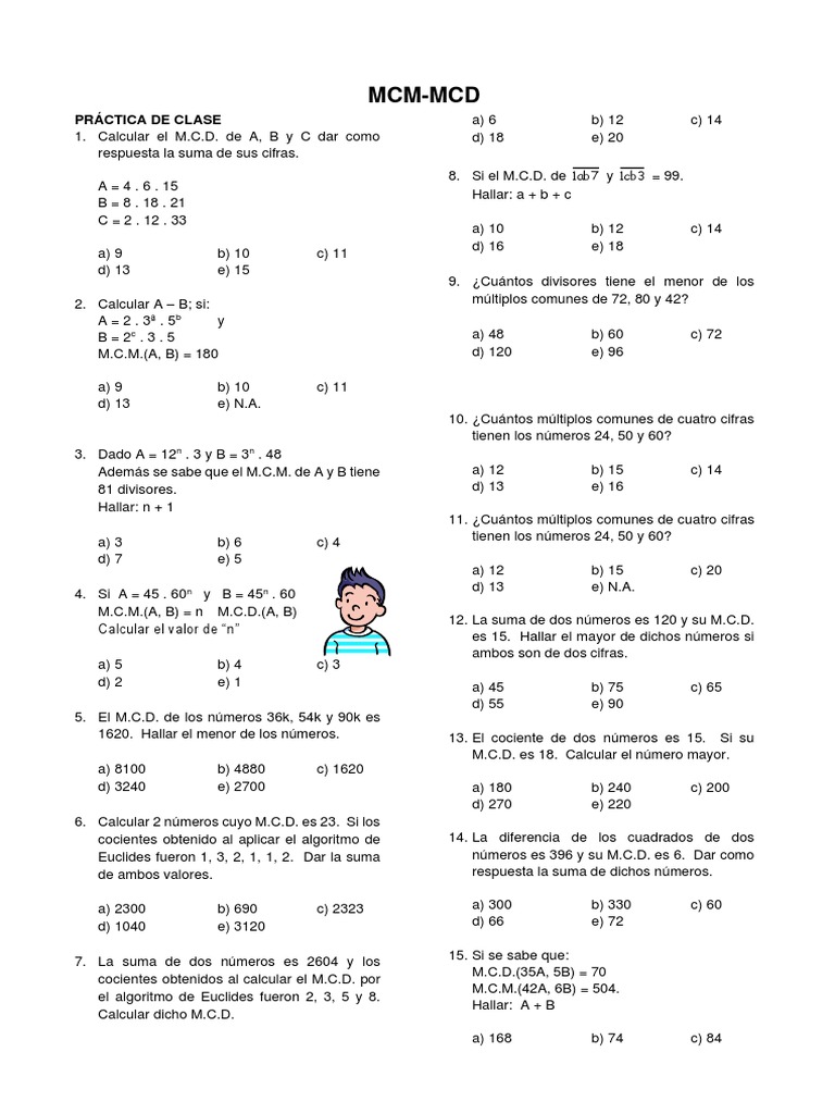 MCM-MCD Carmelitas 28-06-22 | PDF | Algoritmos | Algoritmos y ...