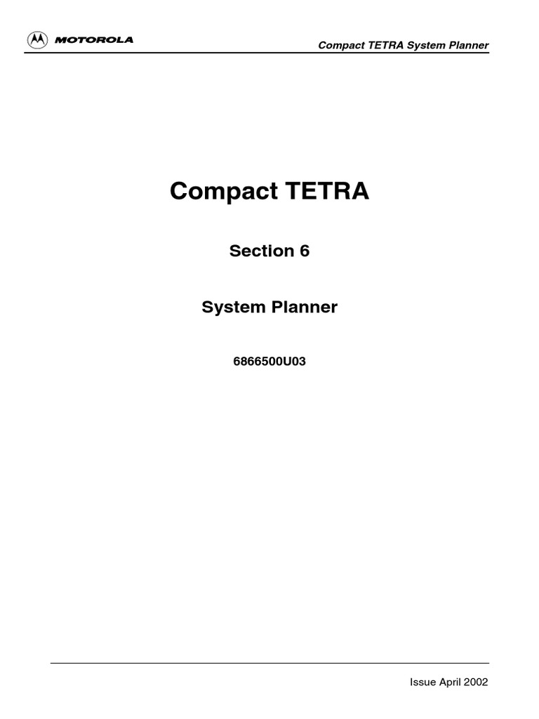 Compact Tetra System Planner | PDF | Base Station | Computer Network