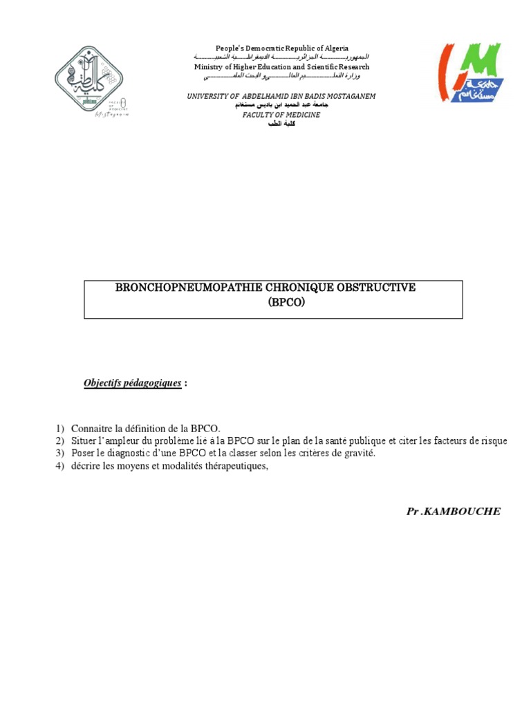 5 BPCO PR KAMBOUCHE | PDF | Bronchopneumopathie chronique obstructive ...