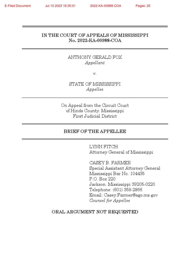 Appeal of Anthony Fox's Conviction | PDF | Reasonable Doubt | Appeal