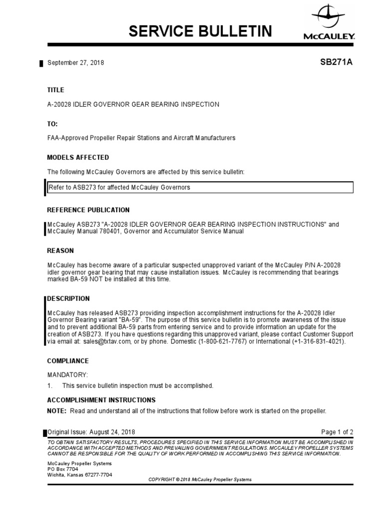 Service Bulletin: Title | PDF