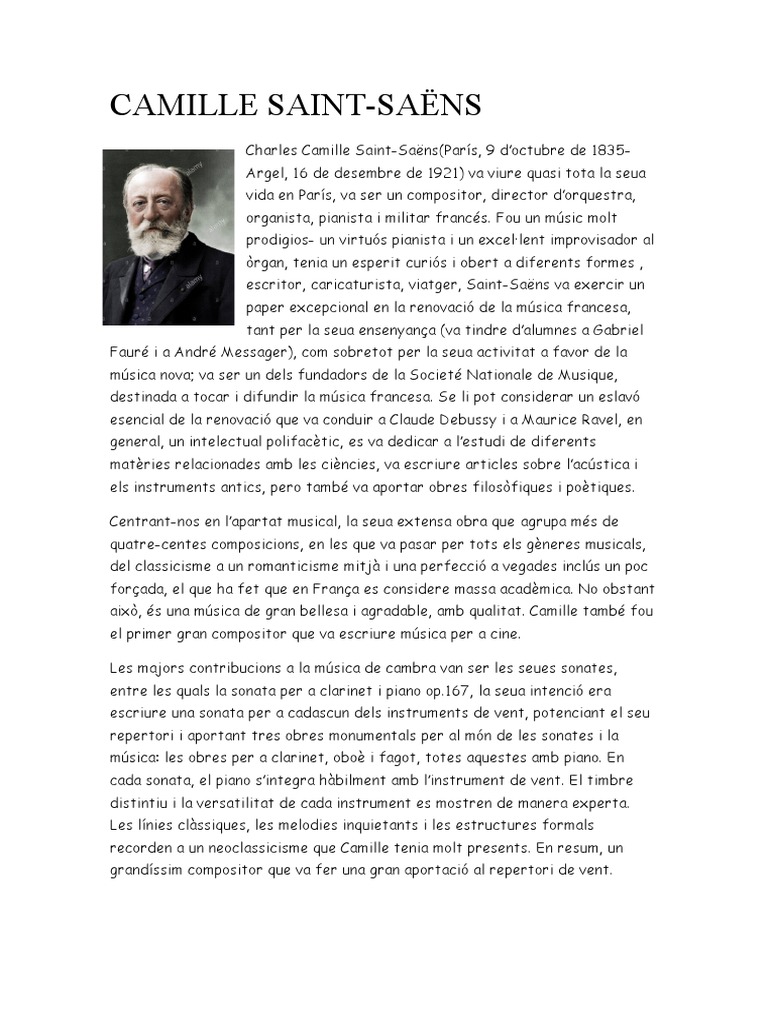 Camille Saint Saëns | PDF