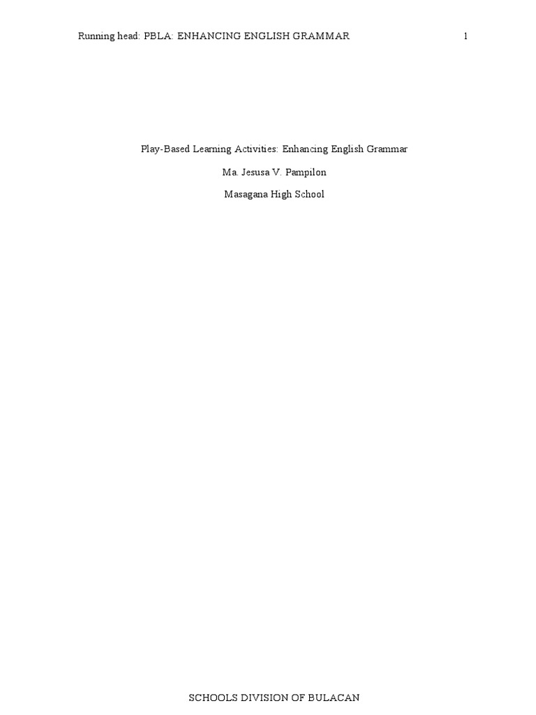 Edited MJV Pampilon Play Based Learning Activities 2 | PDF | Career & Growth