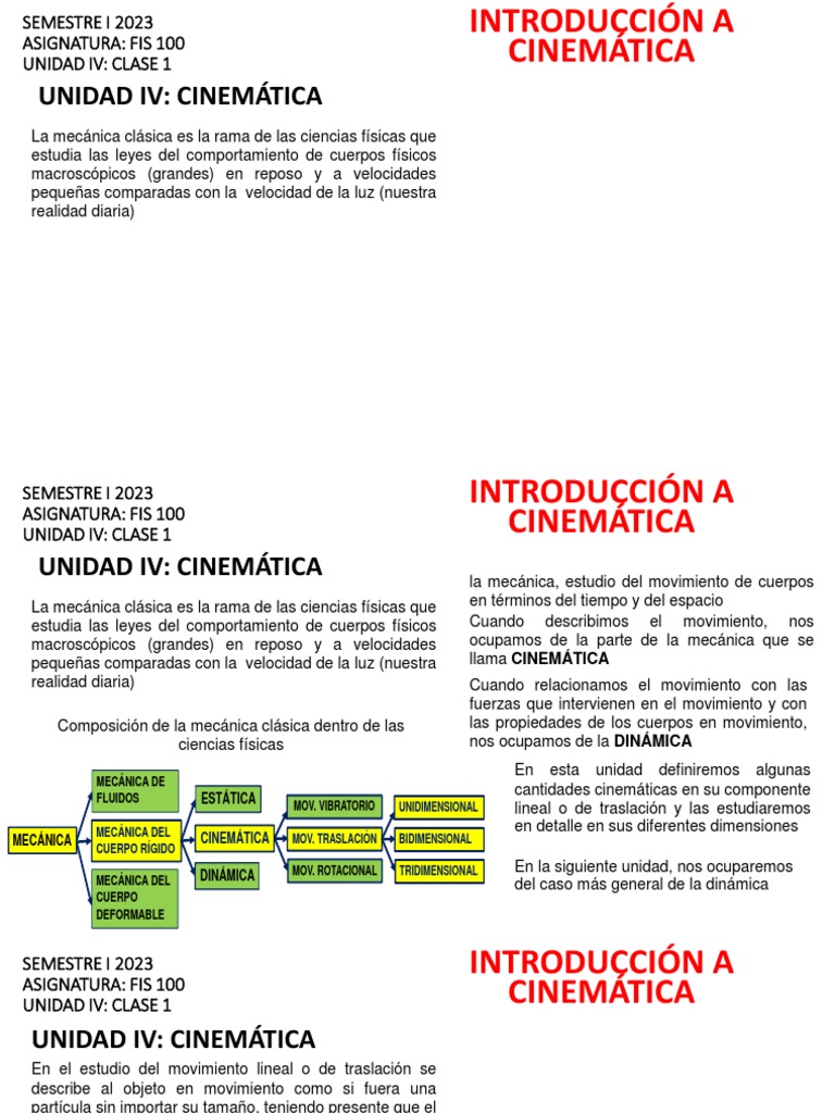 Fis100 t4 c1 2d Parc | PDF | Cinemática | Velocidad