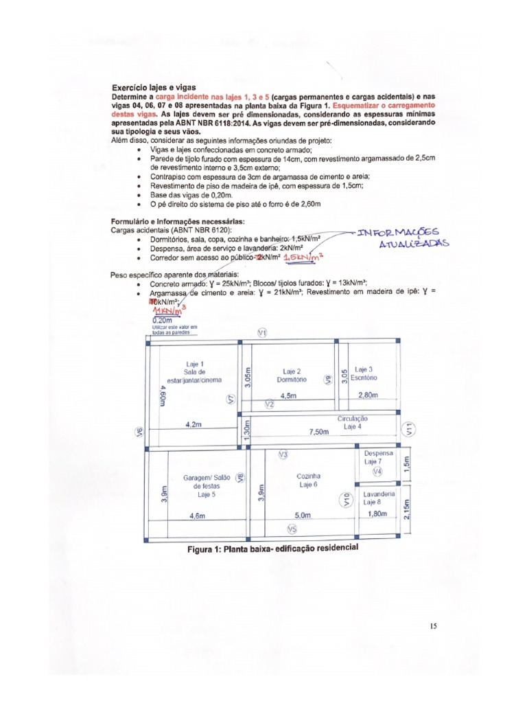 Exercicio lajes e vigas 15 poligrafo | PDF